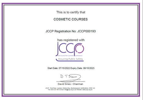 JCCP - Cosmetic Courses